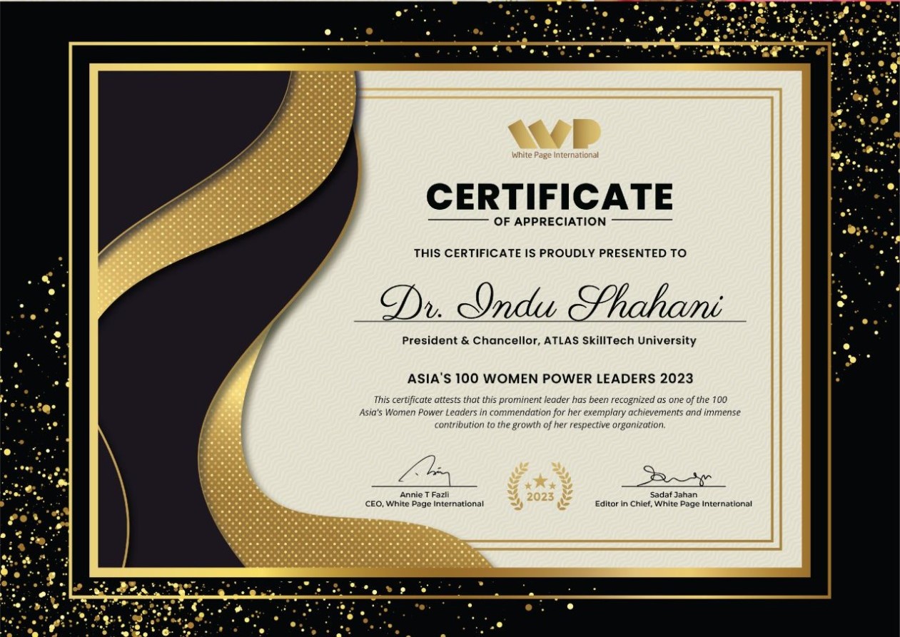 Dr. Indu Shahani Honoured Among Asia’s 100 Women Power Leaders 2023 ...